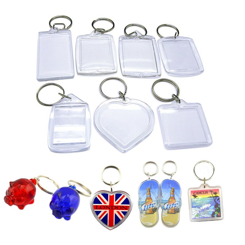 Customized Sublimation Keychain Blank Acrylic Key Chain Ring Acrylic 
