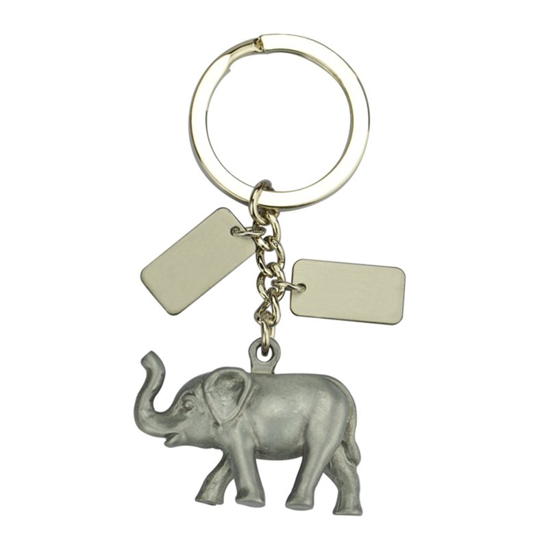 Custom 3D Metal Elephant Keychain Thailand Animal Keyring - Metal Keychain