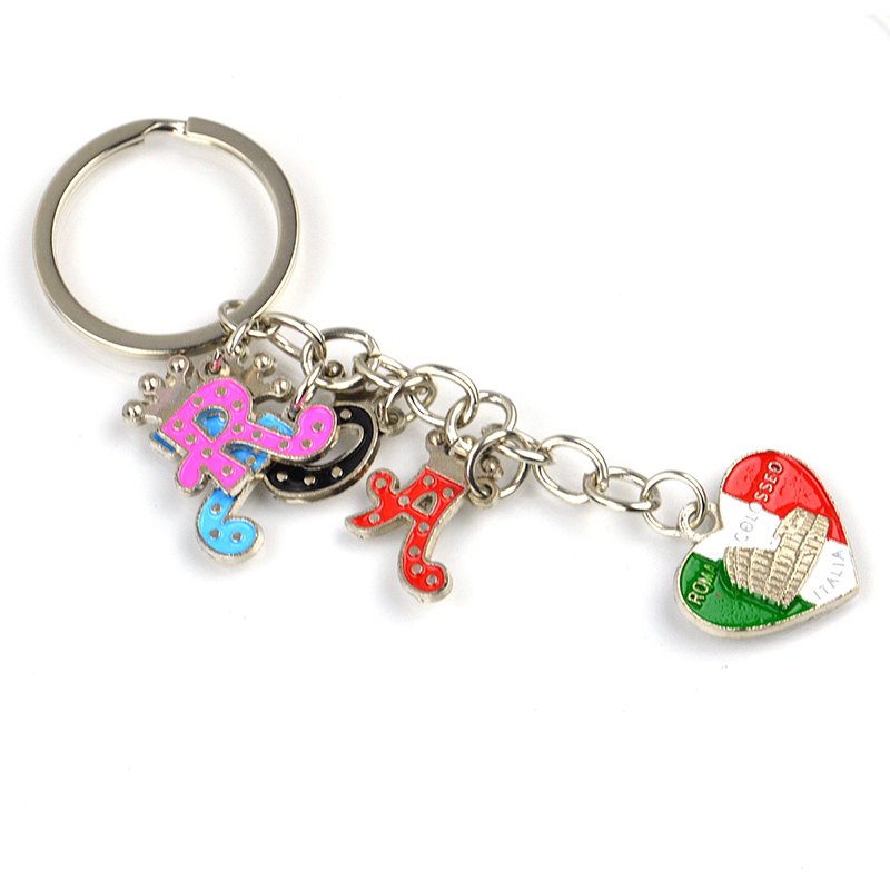 Custom Roma Souvenir Key Chain Metal Keychain Engraving - Metal Keychain