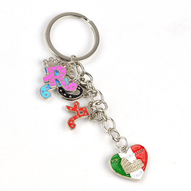 Custom Roma Souvenir Key Chain Metal Keychain Engraving - Metal Keychain